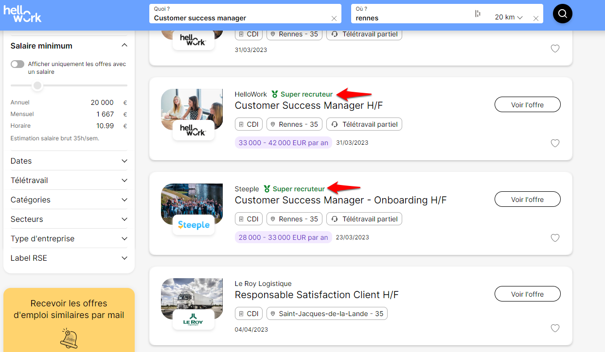 Comment bénéficier du badge "Super Recruteur" sur hellowork.com ? – Hellowork recruteur Aide